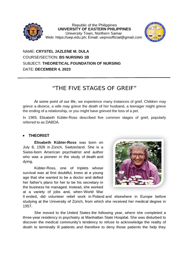 The Five Stages Of Grief Pdf