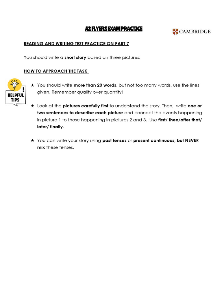 A2 Flyers Exam Practice Part 7 | PDF | Language Arts & Discipline