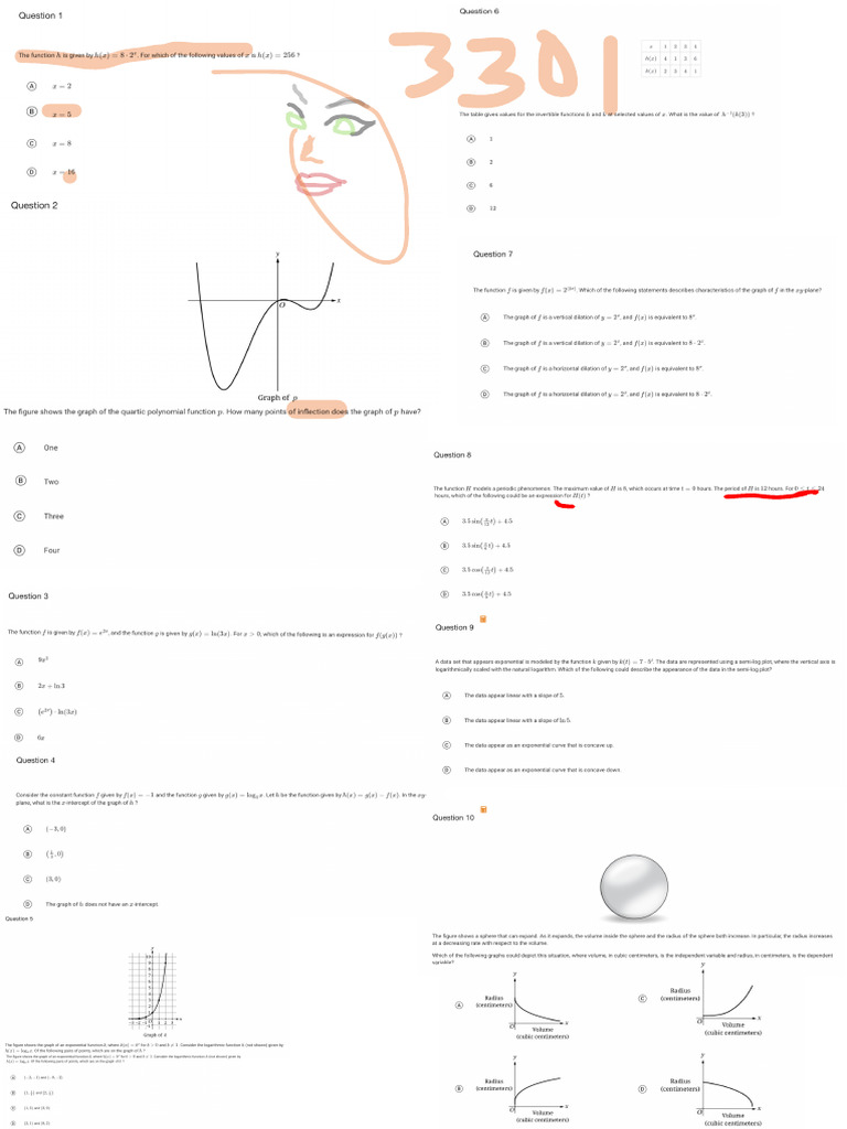 AP Precalculus Practice Exam 3 Review | PDF