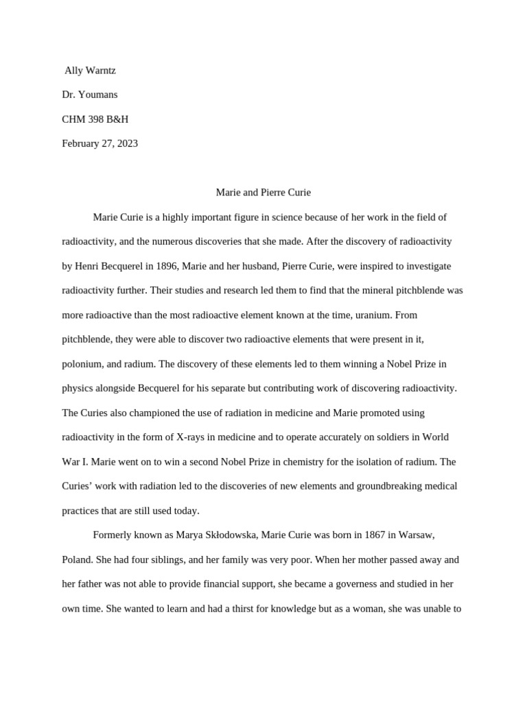 CHM 398 Paper 1 | PDF