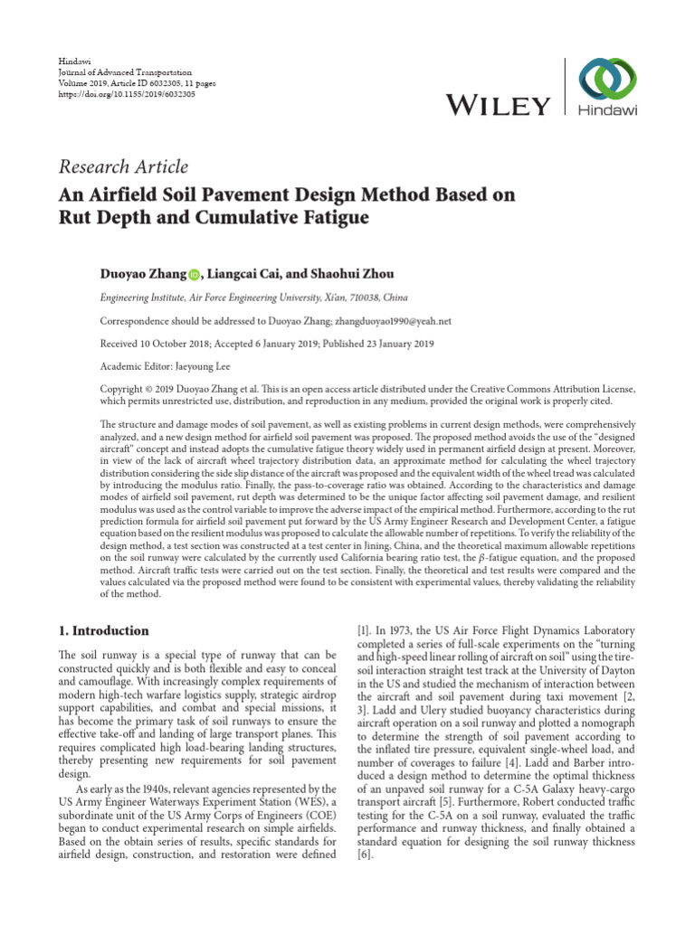 An Airfield Soil Pavement Design Method Based On | PDF