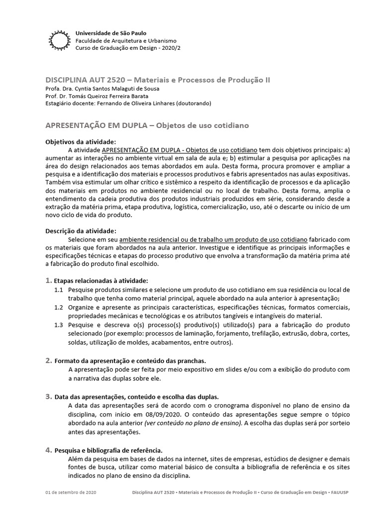 2020-2 - Aut 2520 - Final - Apresentacao - em - Dupla - Objeto - de ...
