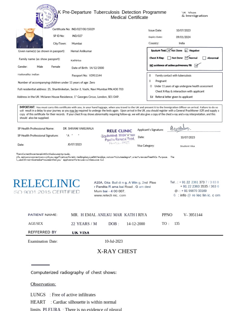 TB Certificate | PDF