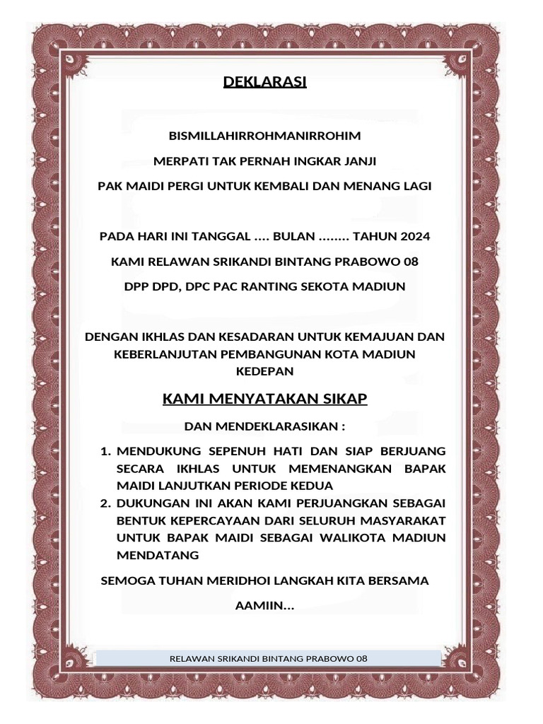 Teks Deklarasi | PDF