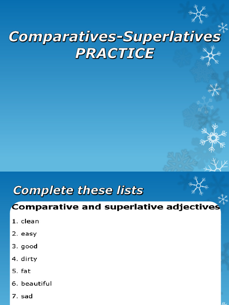 Comparatives Superlatives Practice | PDF