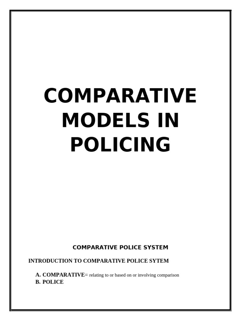 Comparative Models in Policing | PDF | United Nations Security Council ...