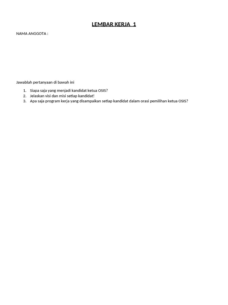 Lembar Kerja P5 KLS 9 | PDF