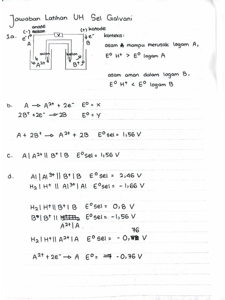 Jawaban Latihan UH Sel Galvani | PDF