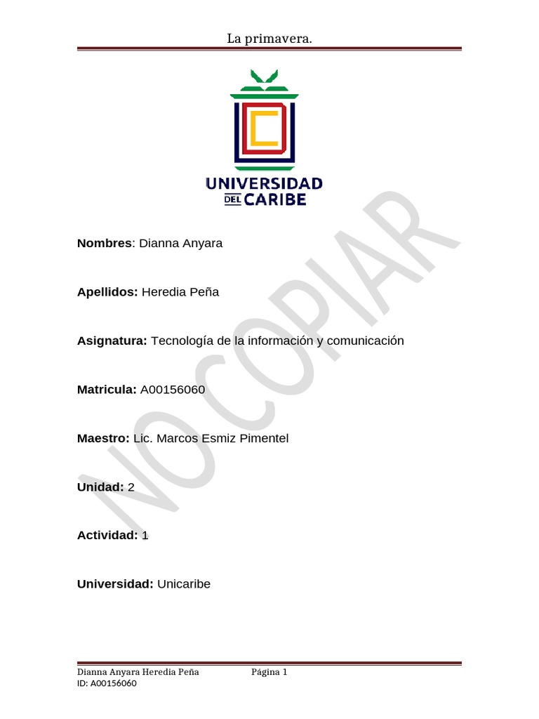 Unidad 2. Act 1 Tec. Inf | PDF