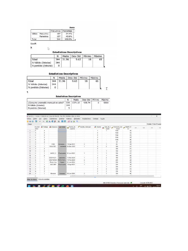 Spss Del Ejercicio | PDF