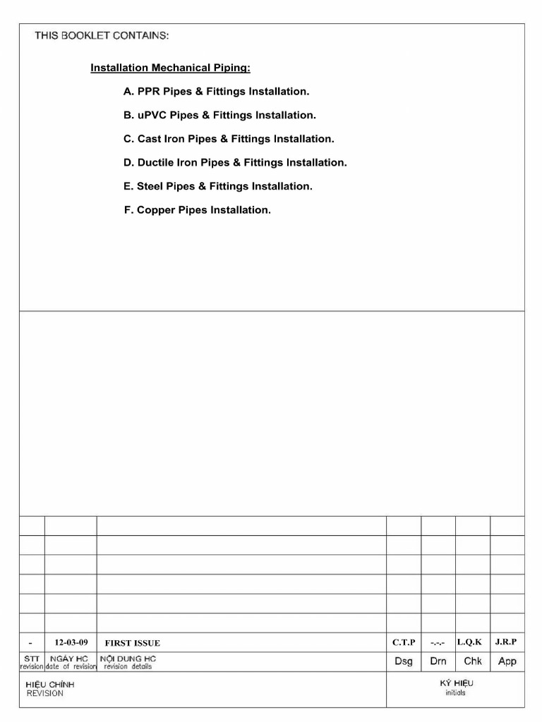 Method Statement PPR Pipes | PDF