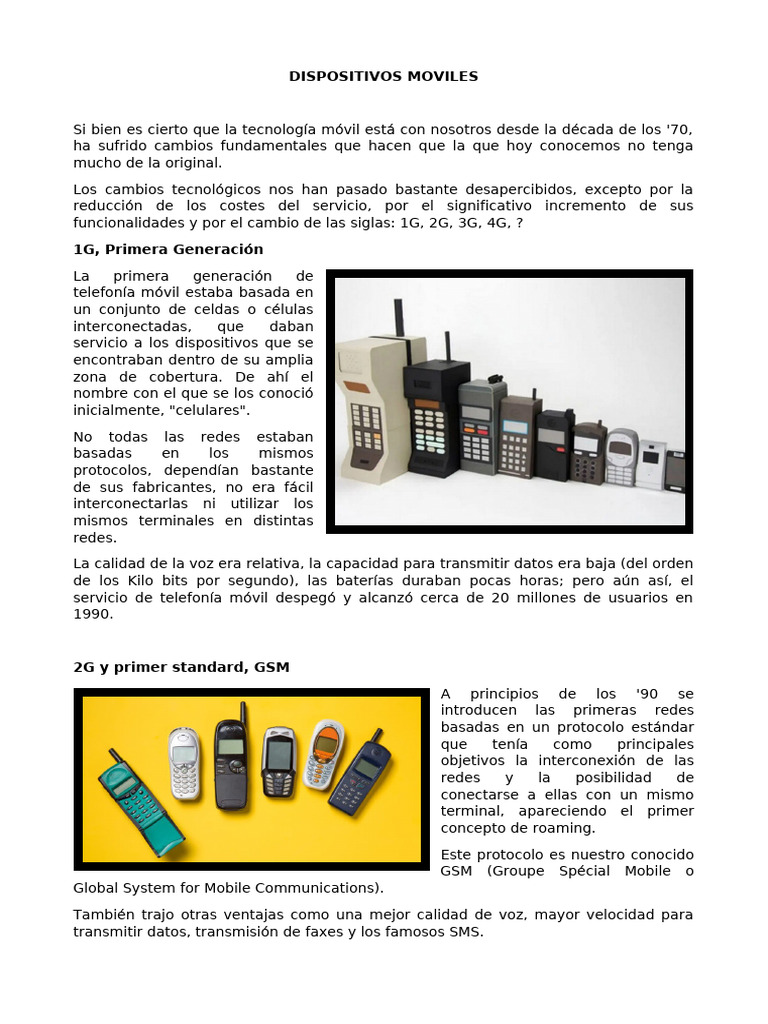 Dispositivos Moviles | PDF | Gsm | Teléfonos móviles