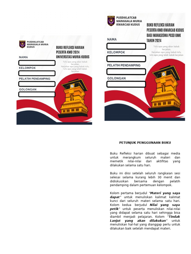 Buku Refleksi Harian Peserta KMD | PDF