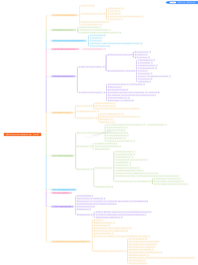 Psychiatry Symptomatology Mind-Map | PDF