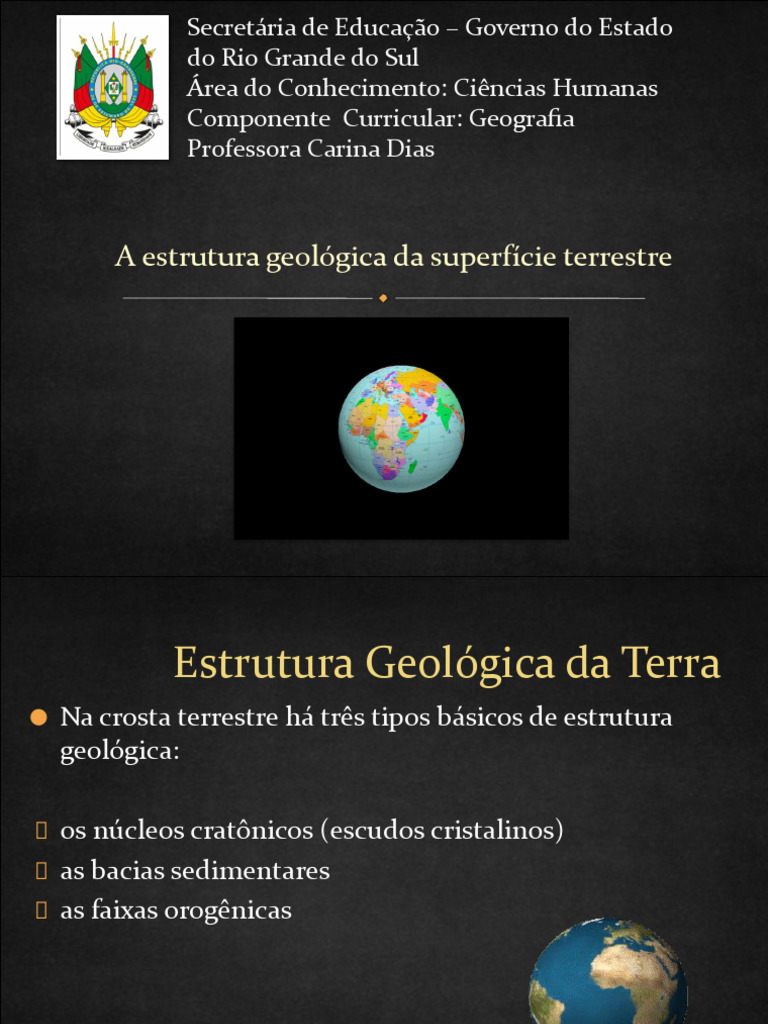 Geografia - Turma 103 - Estrutura Geológica Da Terra - Aula 14 | PDF