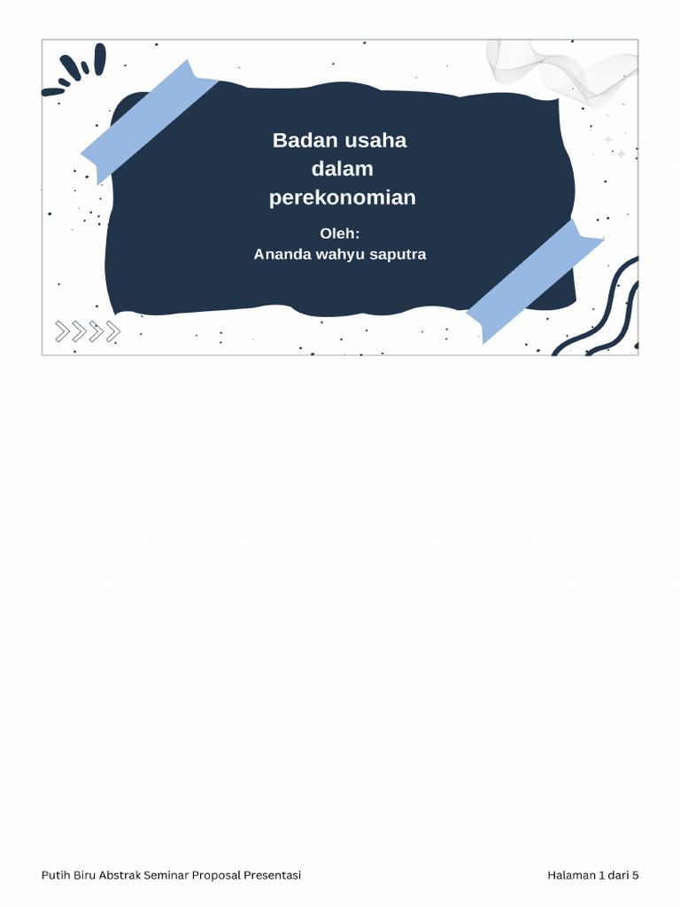 Badan Usaha Dalam Perekonomian | PDF