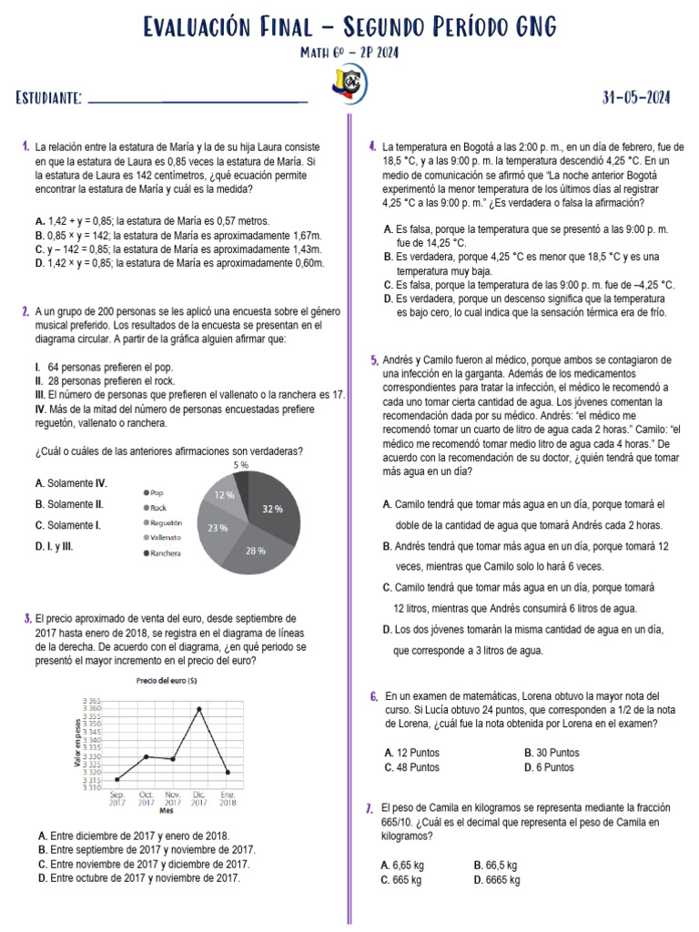 PS - Math 6° - 2P 2024 | PDF