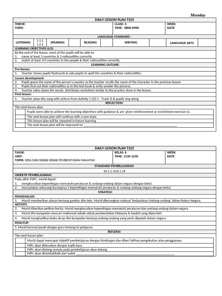 Lesson Plan Week 3 2023 | PDF