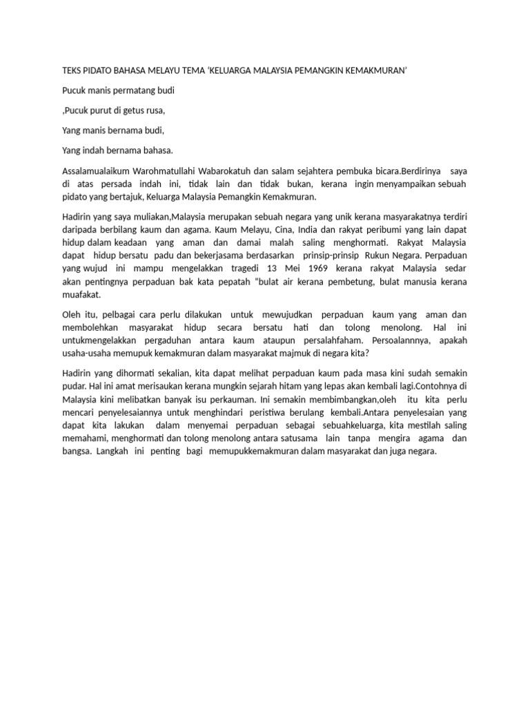 Teks Pidato Bahasa Melayu Tema 2 | PDF | Ilmu Sosial | Perjalanan