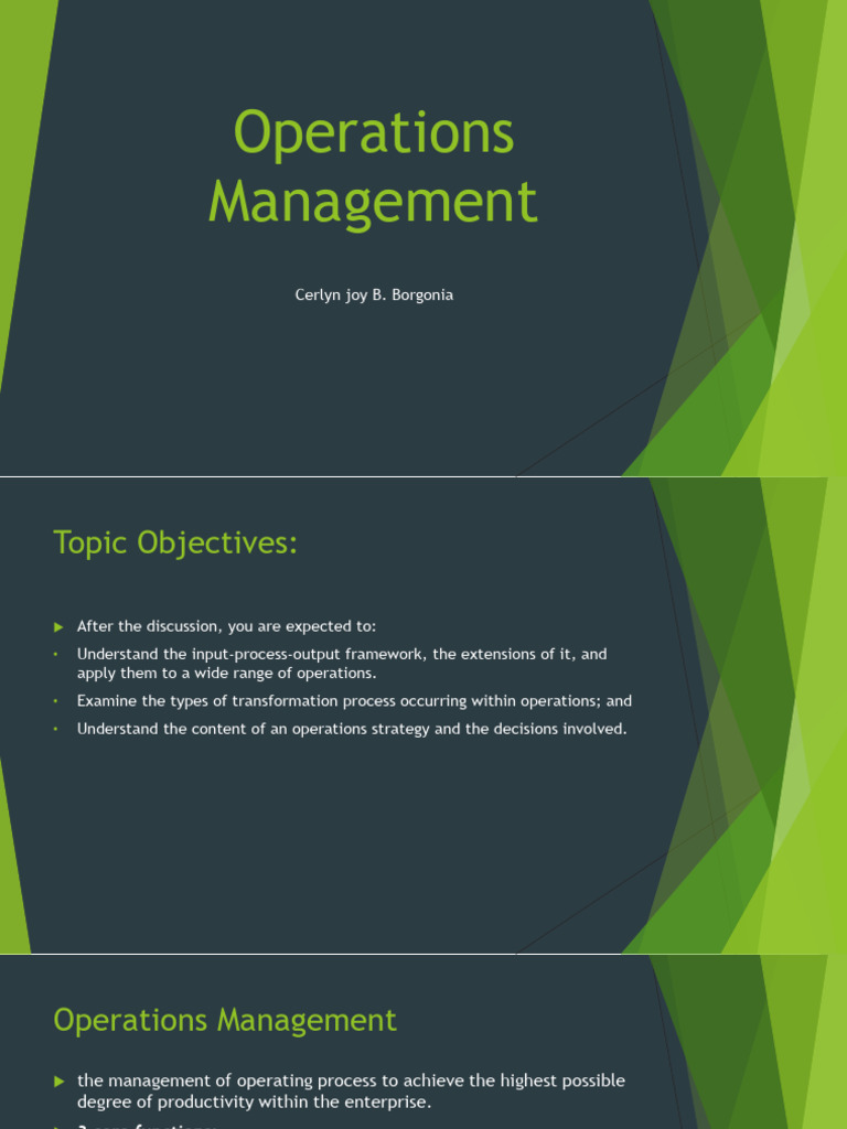 Operation Managements | PDF