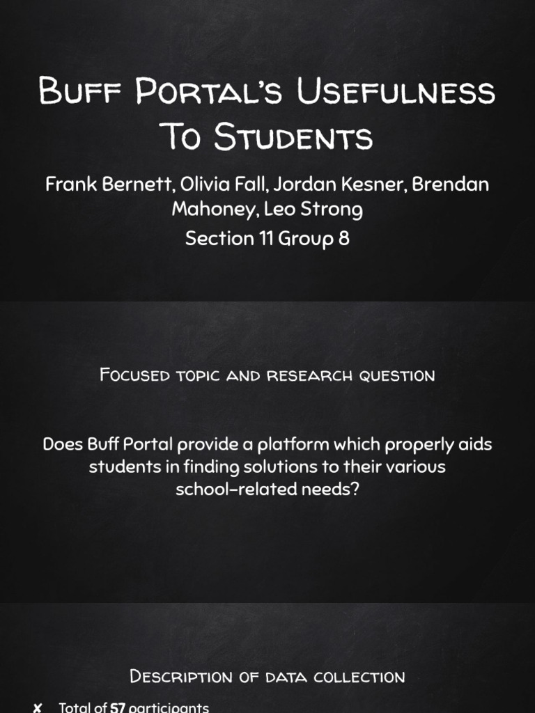 Buff Portal Survey Report Slides | PDF