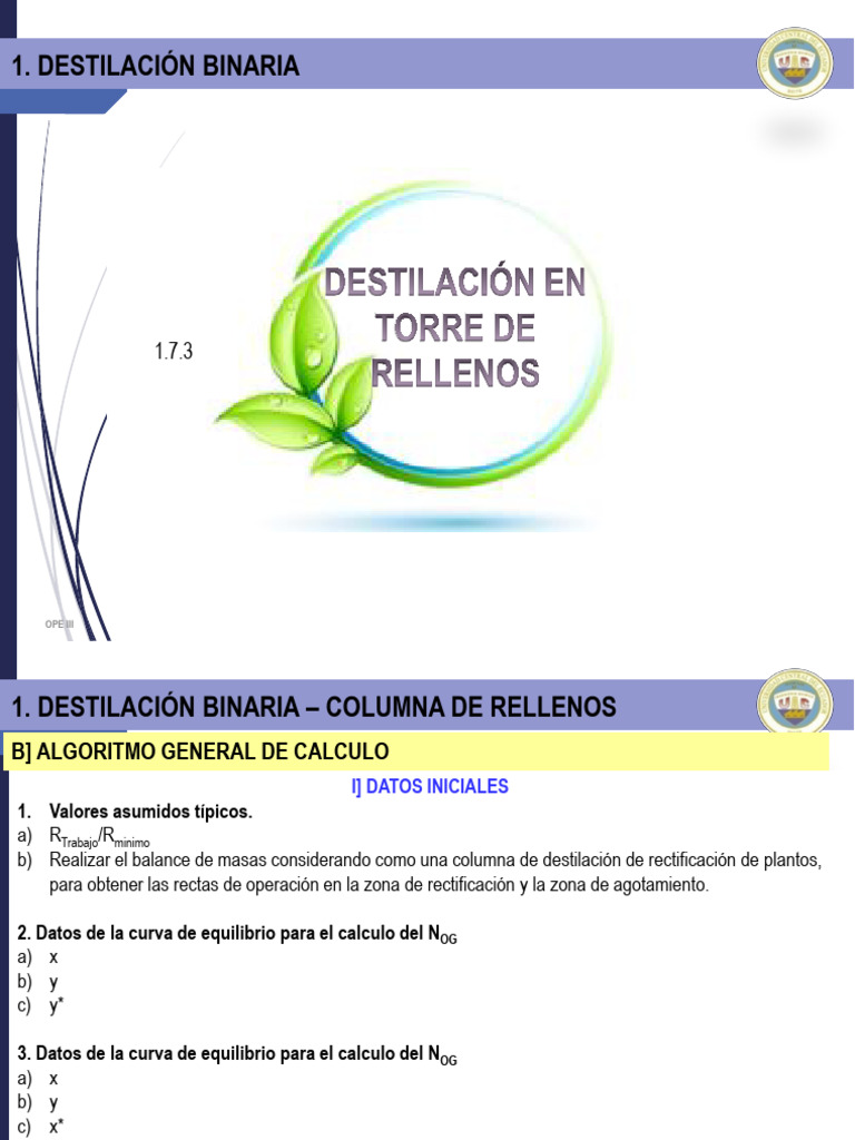 4.2. Ejemplo de Calculo - Destilación Rellenos | PDF
