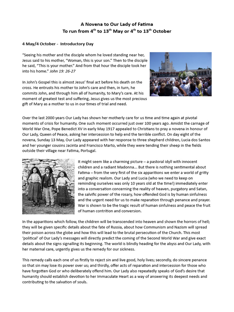FR Richard Nesbitt Novena To Our Lady of Fatima1 | PDF