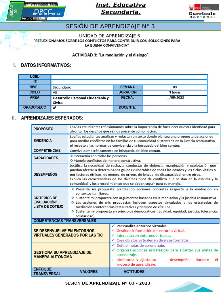 4º DPCC - Ses 3 Uni 5 - Sem 03 | PDF