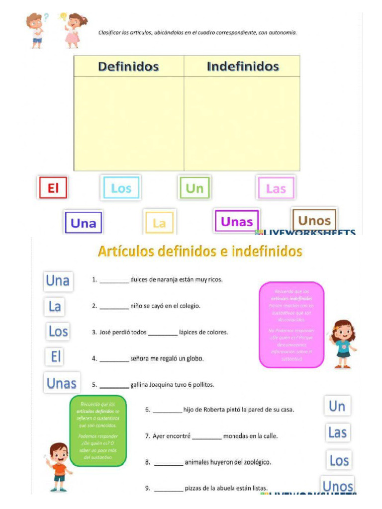 Articulos Definidos e Indifinidos | PDF