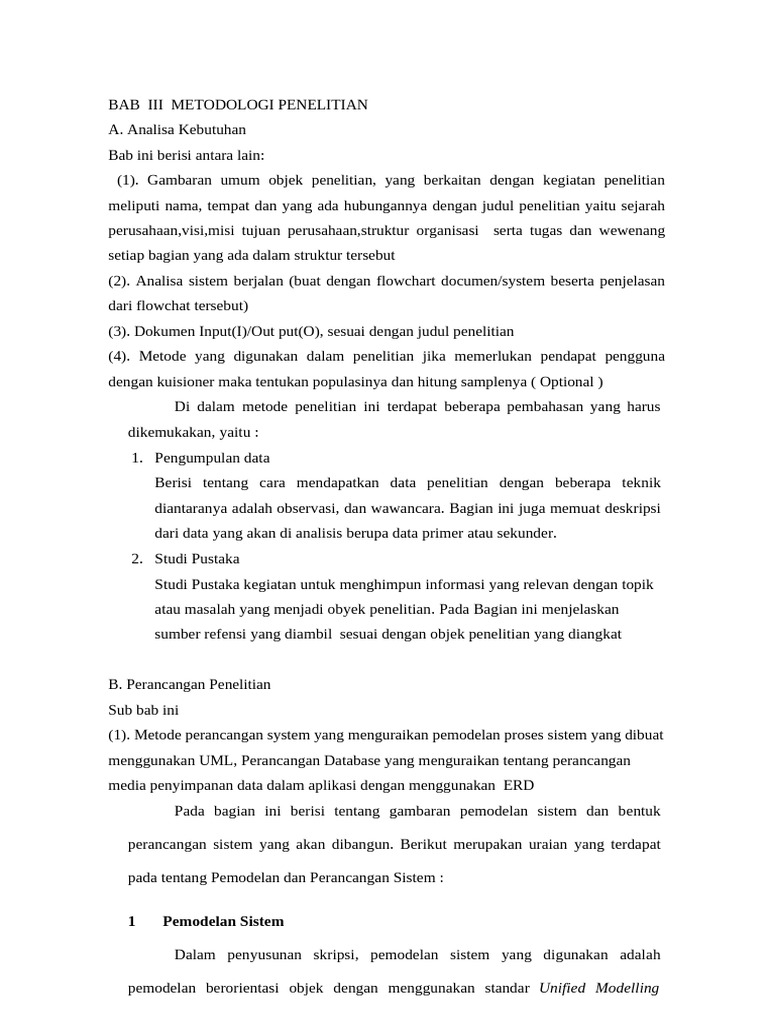 Bab III Metodologi Penelitian | PDF