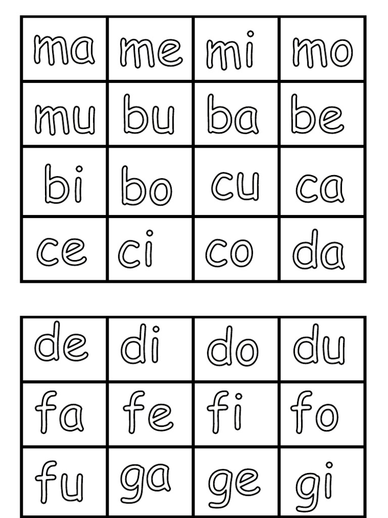 Silabas para Imprimir | PDF