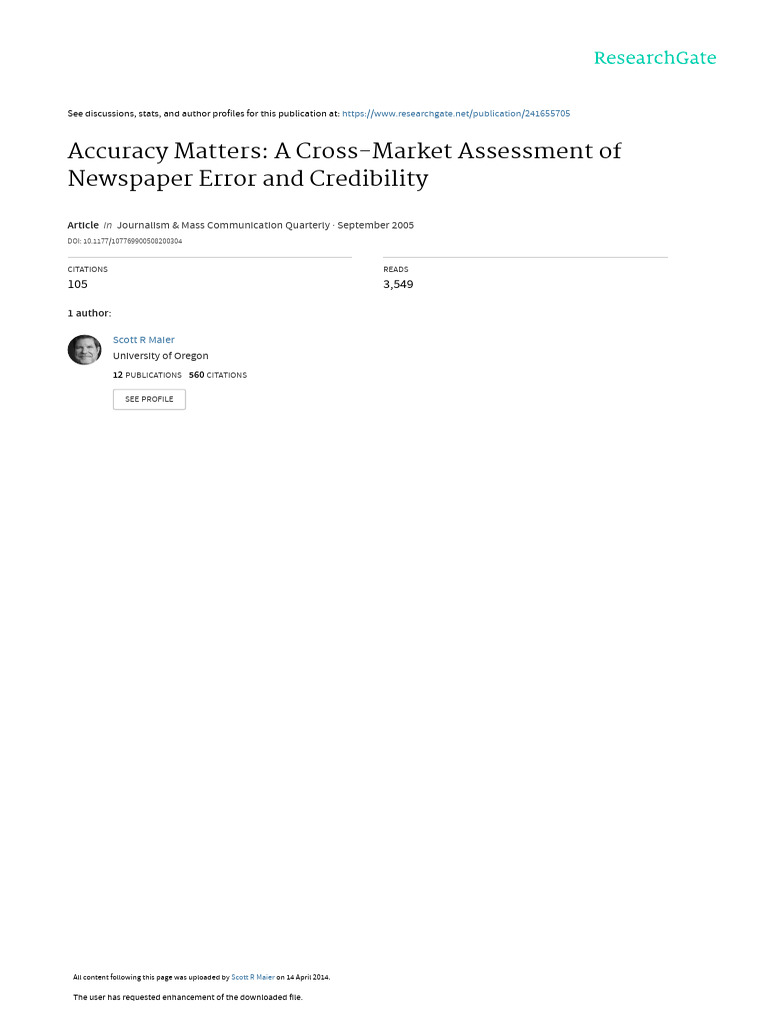 Accuracy Matters A Cross-Market Assessment of News | PDF