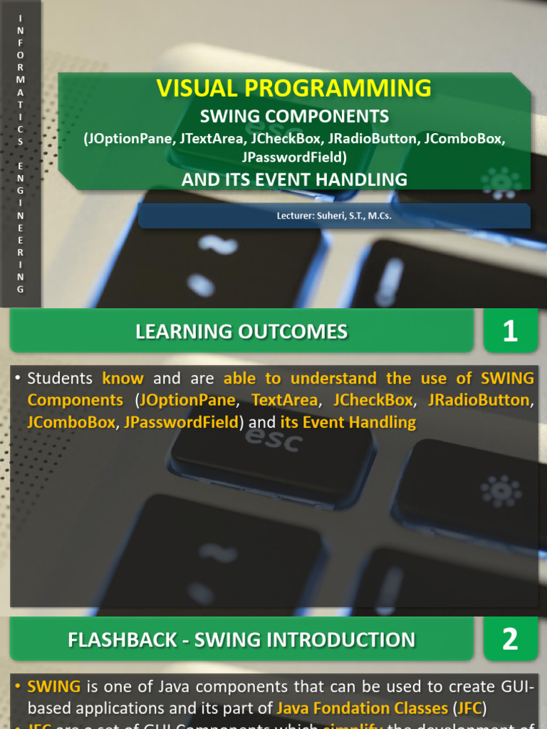 PV - M03 - Komponen SWING (JOptionPane, JTextArea, JCheckBox ... PV - M03 - Komponen SWING (JOptionPane, JTextArea, JCheckBox ...