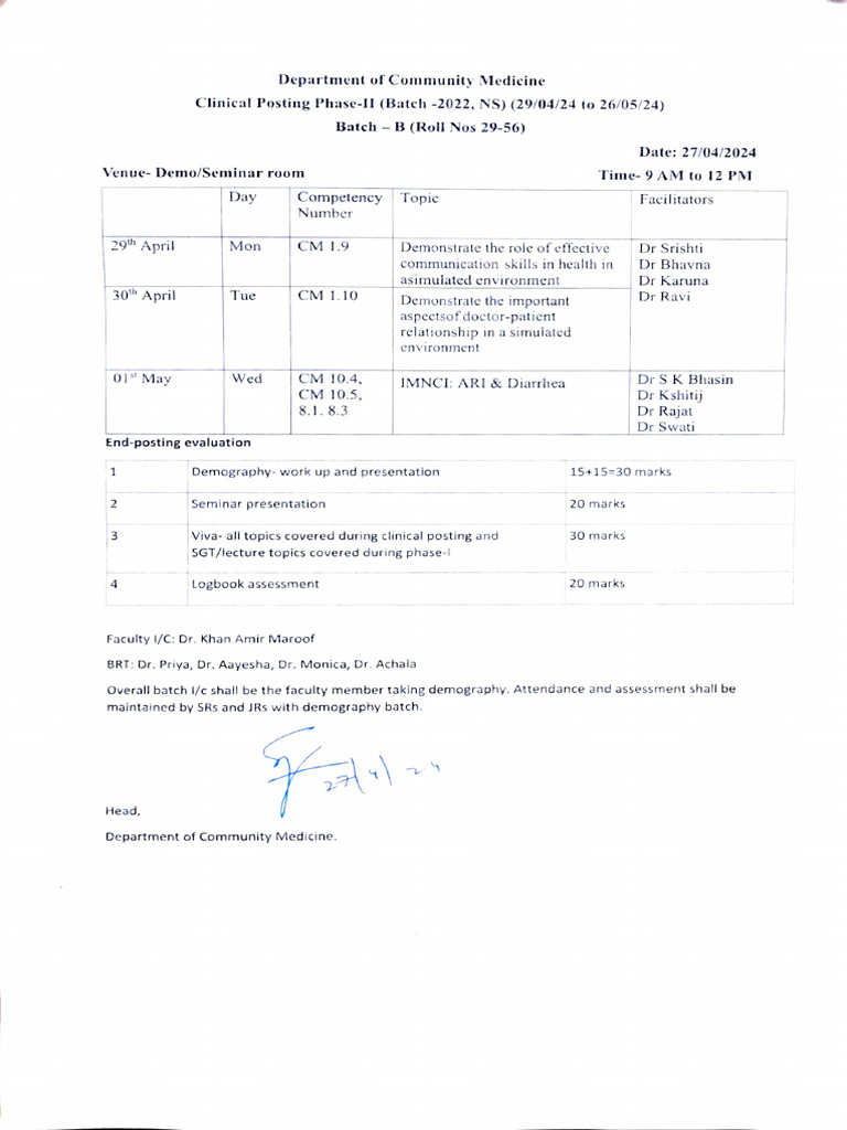 Clinical Posting | PDF
