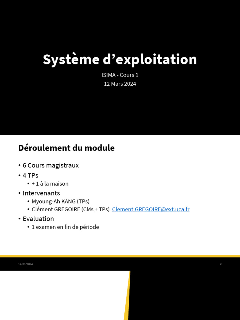 2024 - Système D'exploitation - Cours 1 | PDF