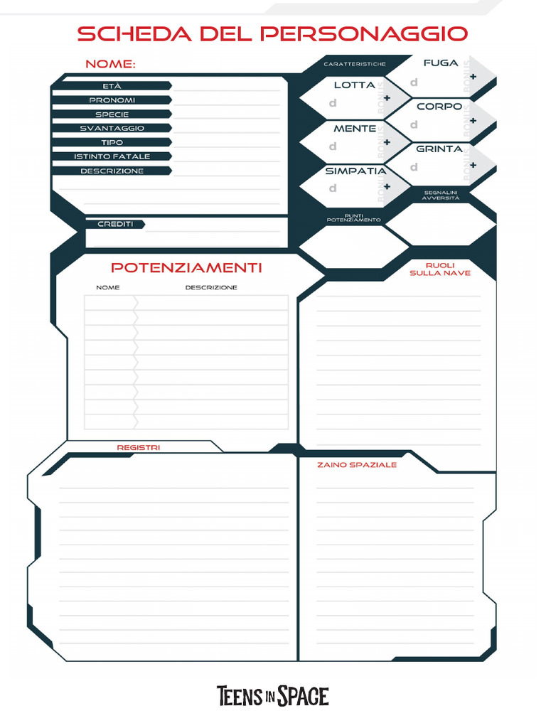 Teens-in-Space-Scheda-del-PG-1 | PDF