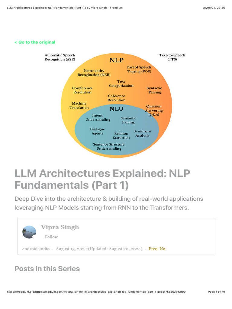 LLM Architectures Explained: NLP Fundamentals (Part 1) - by Vipra Singh ... LLM Architectures Explained: NLP Fundamentals (Part 1) - by Vipra Singh ...