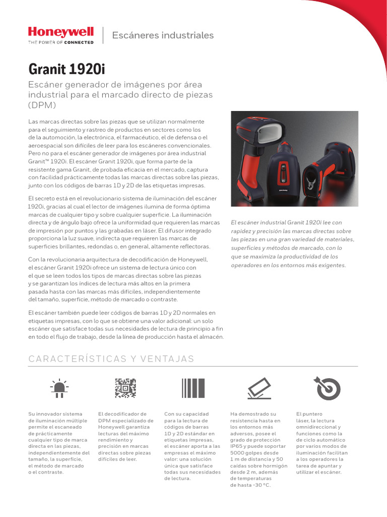 Granit 1920i DPM Industrial Scanner Data Sheet Es Es | PDF