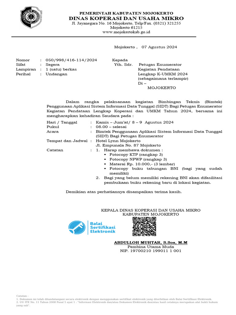 Undangan Enum 8-9 AGustus 2024 | PDF