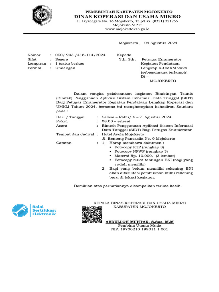 Undangan Enum 6-7 AGustus 2024 | PDF