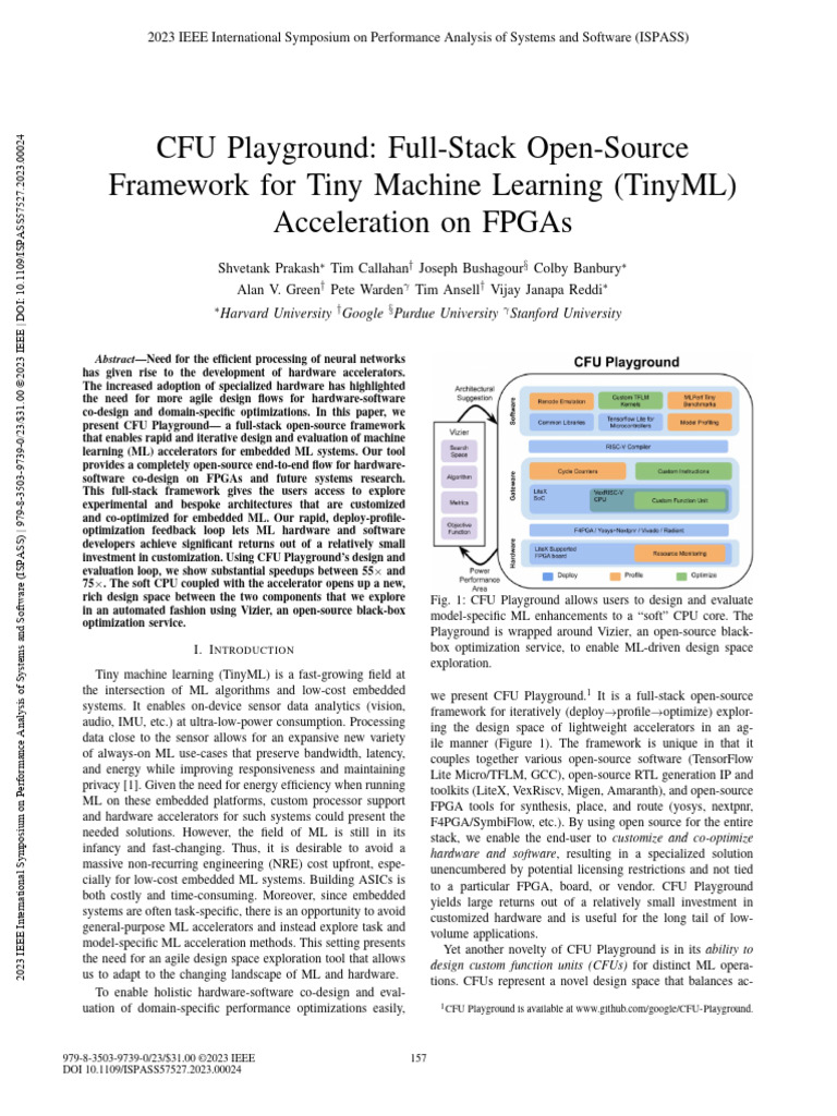 CFU Playground Full-Stack Open-Source Framework For Tiny Machine Learning TinyML Acceleration On ...