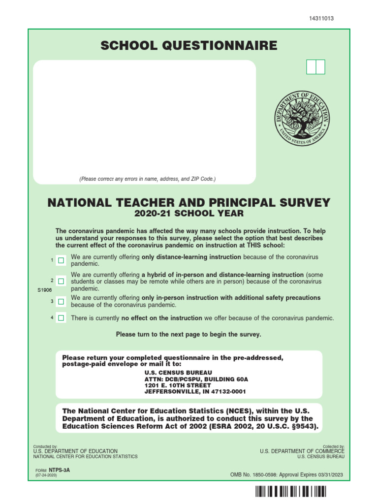 School Questionnaire 2020 21 | PDF