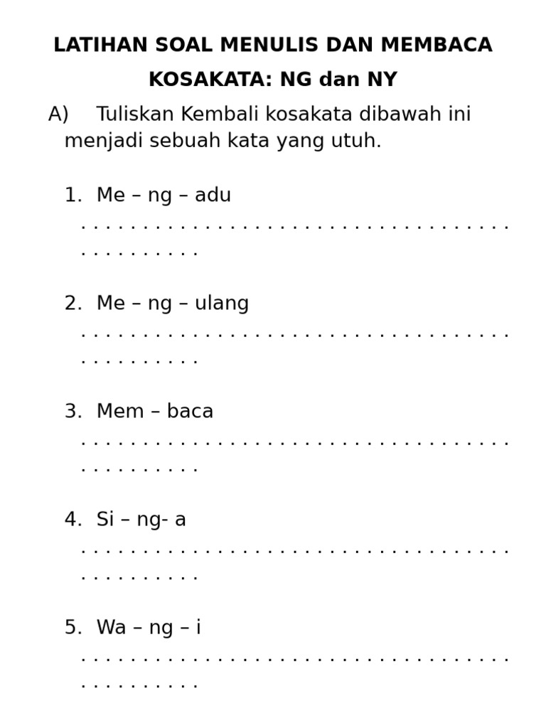 LATIHAN SOAL NG Dan NY | PDF