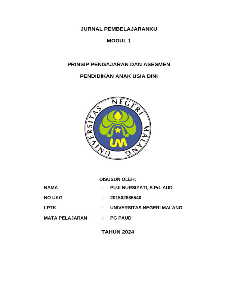 Jurnal Pembelajaranku Modul 1 | PDF
