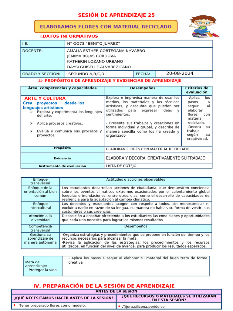 25_ARTE_ELABORAMOS FLORES CON MATERIAL RECICLADO | PDF