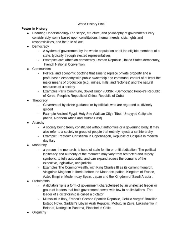 World History Final | PDF