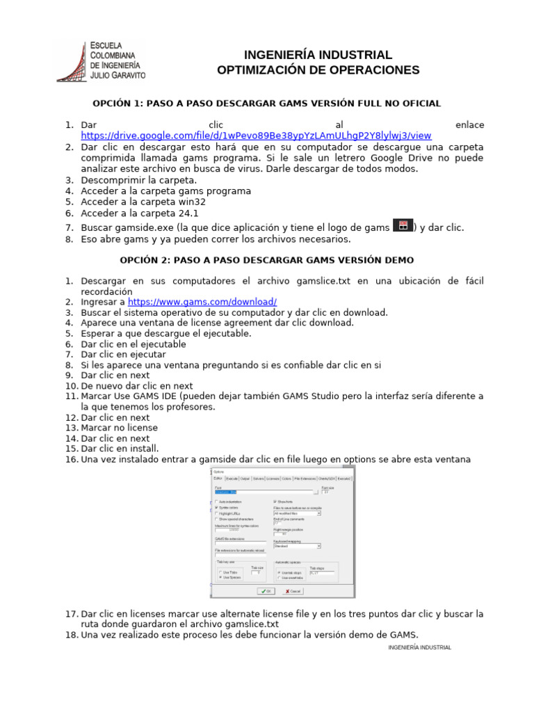 Paso A Paso Descargar GAMS | PDF