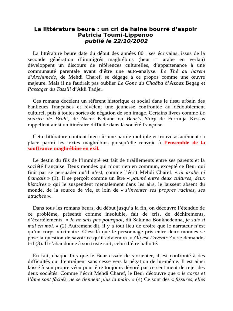 La Littérature Beure | PDF