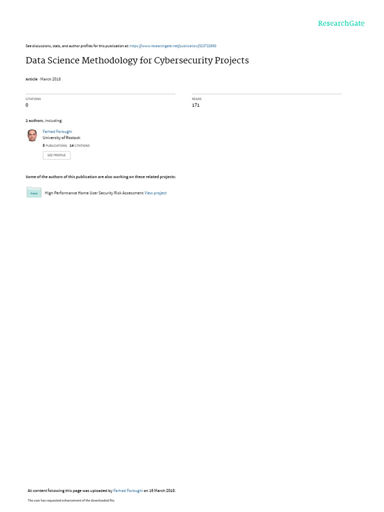 Data Science Methodology For Cybersecurity Project | PDF