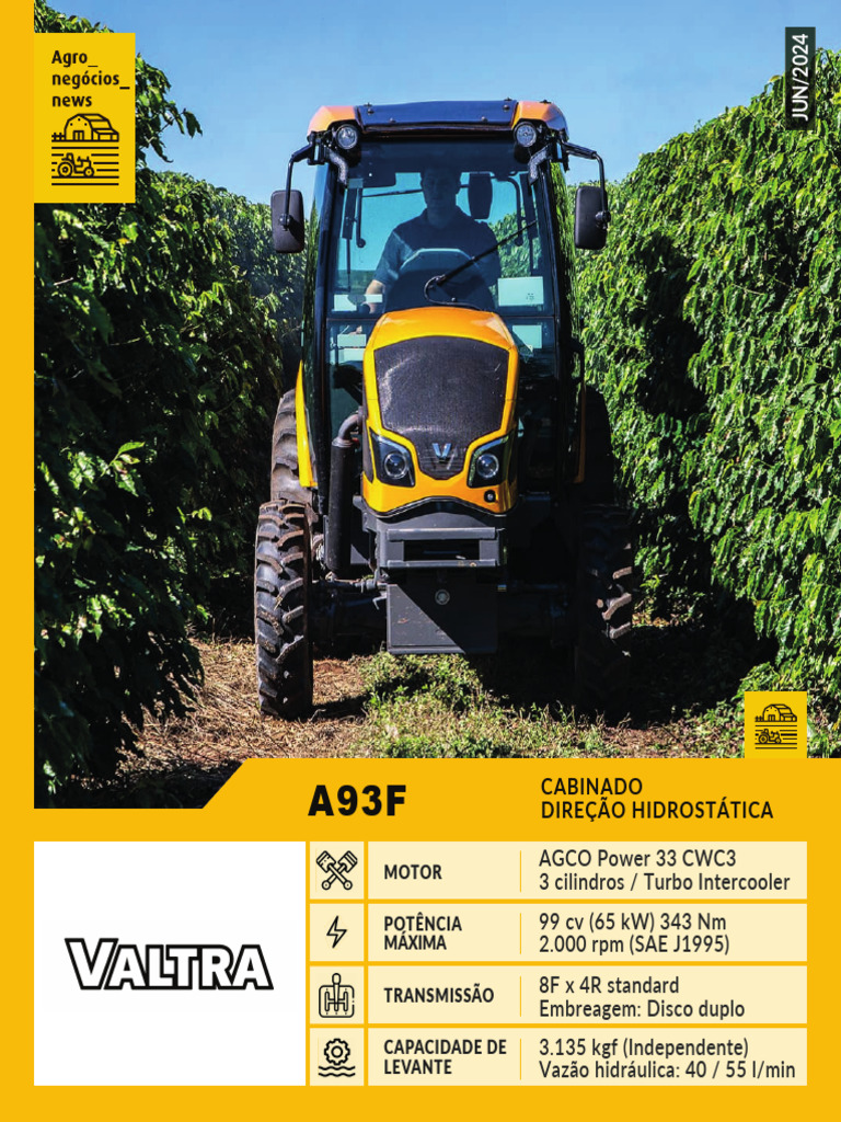 Valtra A93F: Especificações e Potência | PDF